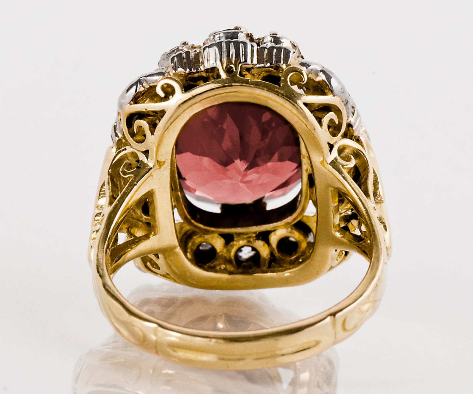 Vintage Ring - Vintage Retro 1940's 14k Two-tone Cinnamon Tourmaline ...