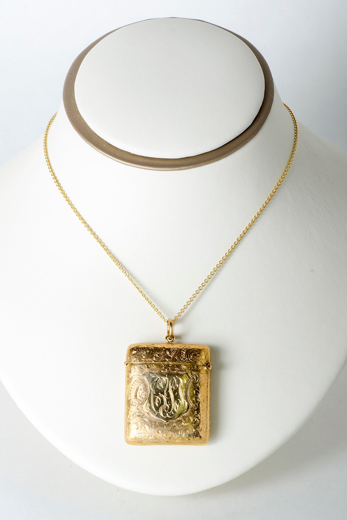 Antique Necklace Antique Yellow Gold Match Safe Hand | Etsy