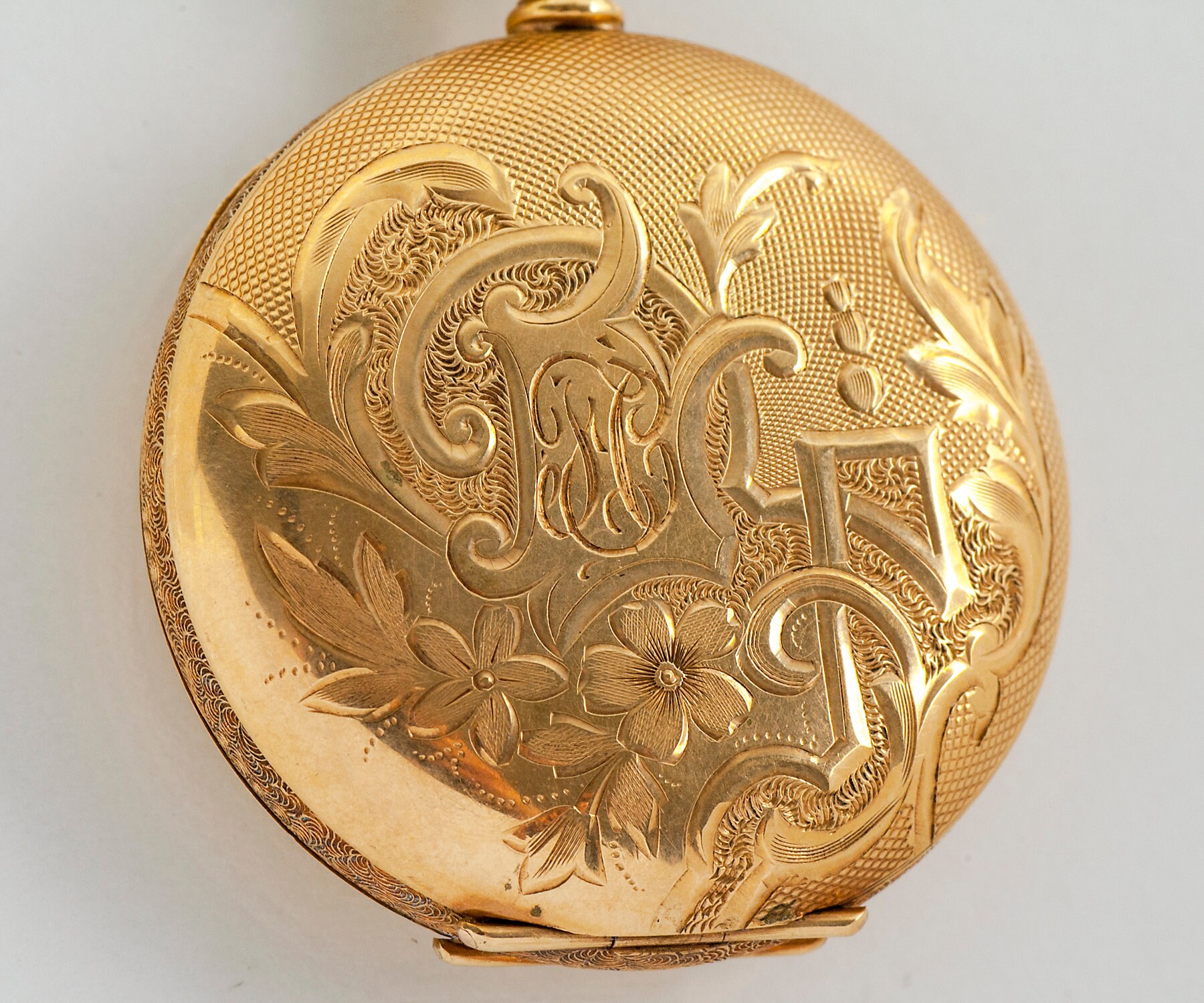 Antique Locket - Antique 14k Gold Engraved Pocket Watch Case Locket - Etsy
