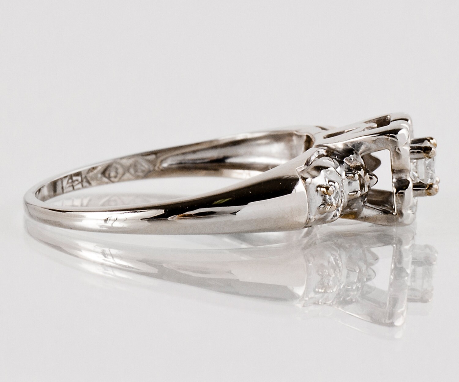 Vintage Engagement Ring Vintage 1940s 14k White Gold Diamond | Etsy