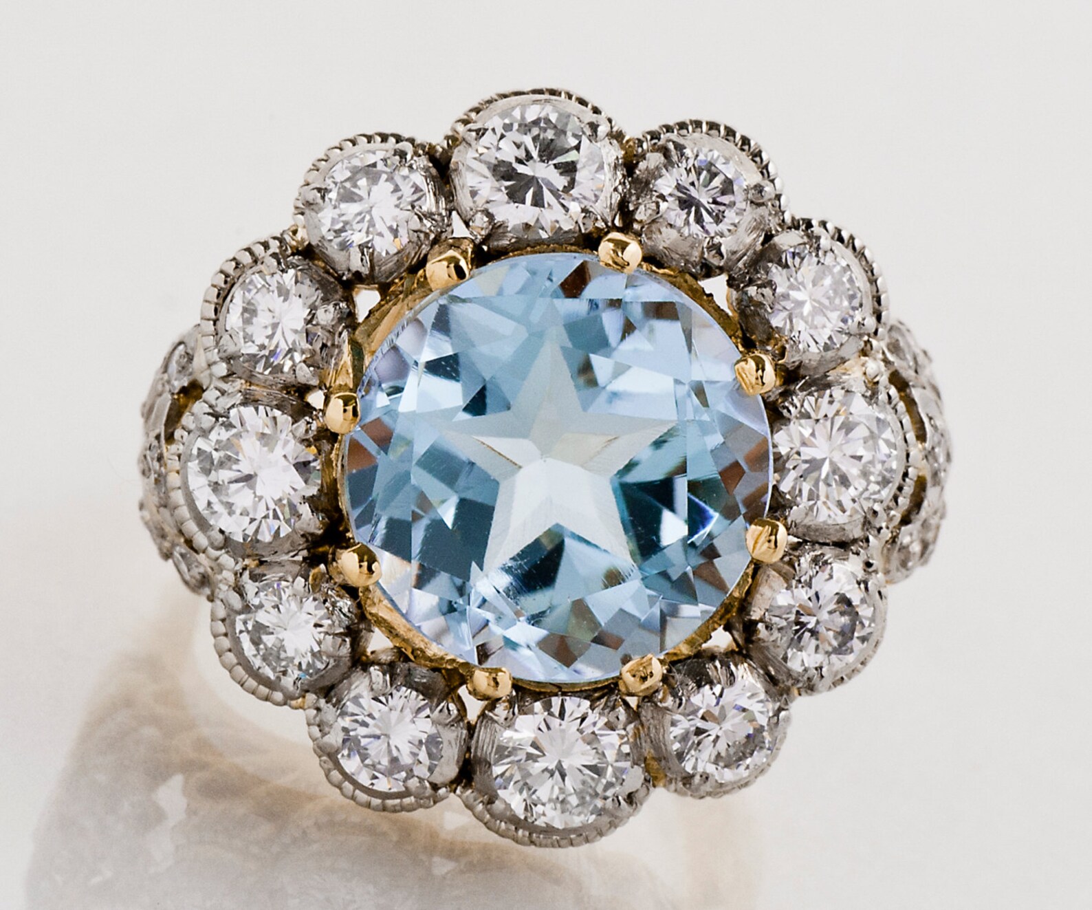 Vintage Ring Vintage Mid Century 1950's 18k Two-tone - Etsy