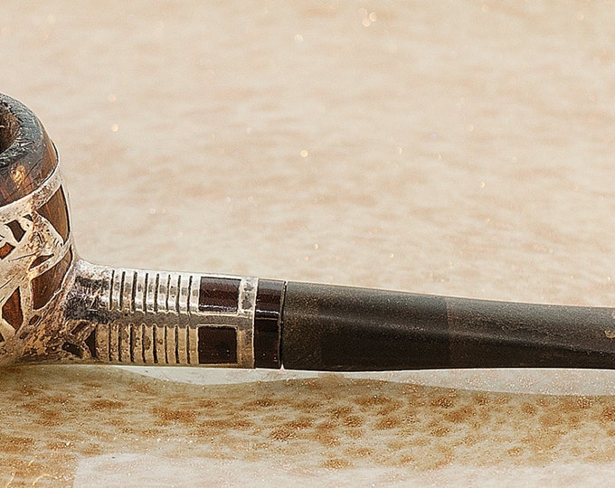 Vintage Sterling Silver and Wood Pipe - Etsy