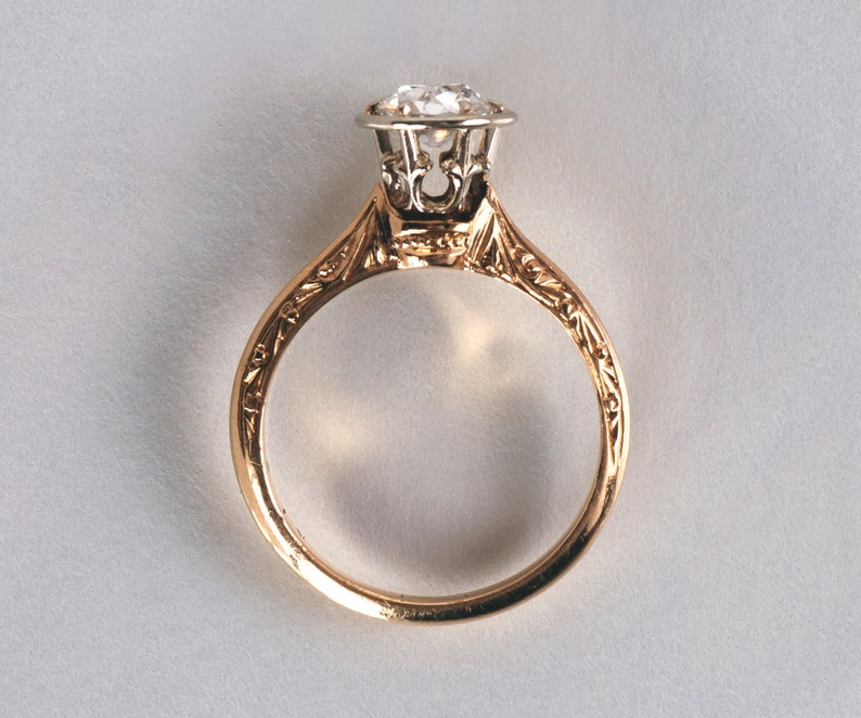 Antique Engagement Ring Antique 1920s Art Deco 18K Yellow - Etsy