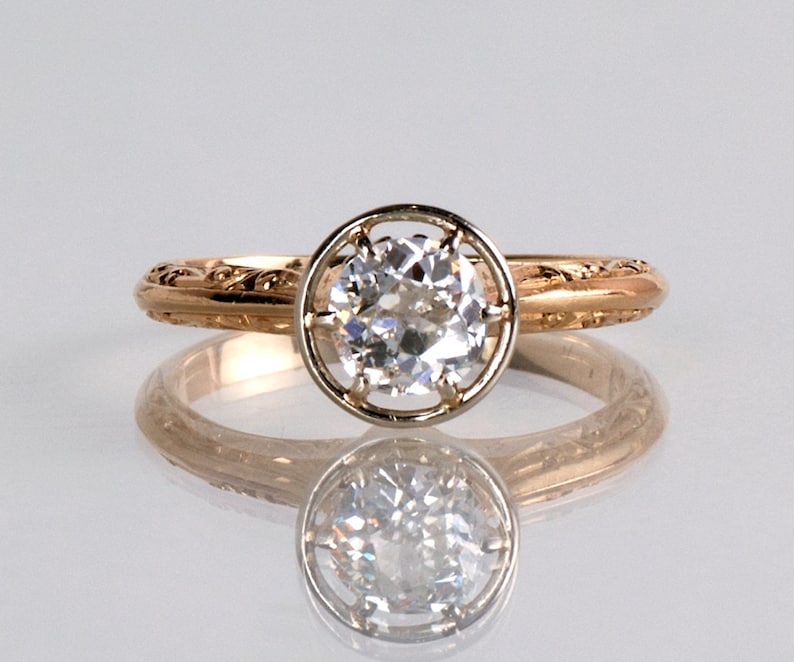 Antique Engagement Ring Antique 1920s Art Deco 18K Yellow - Etsy