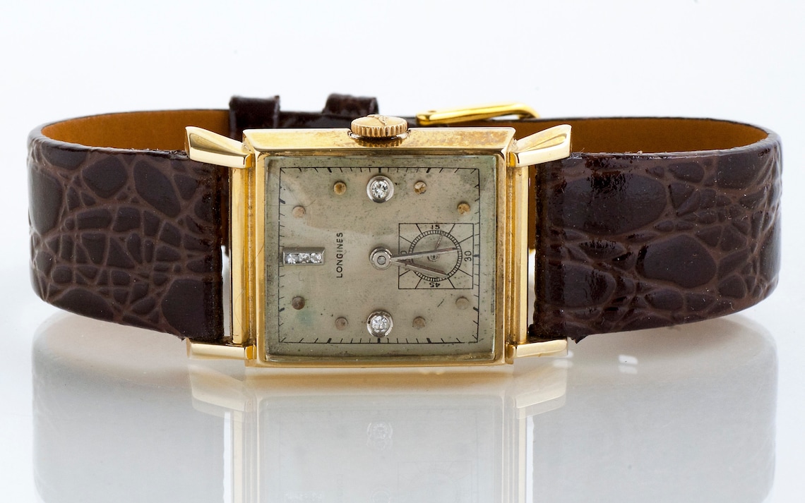 Vintage Watch - Vintage Mens Longines Art Deco 1940's 14k Yellow Gold ...
