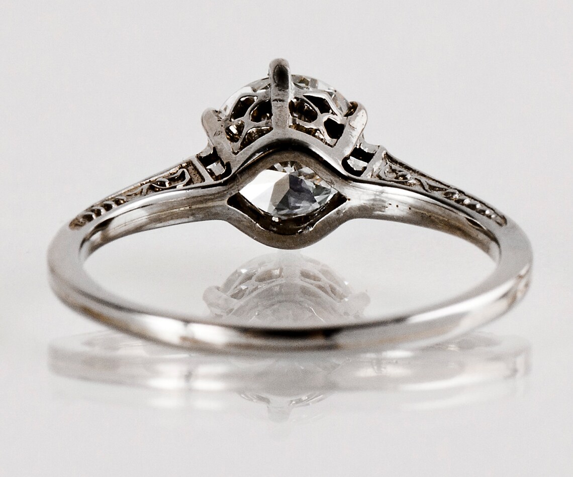 Vintage Engagement Ring Vintage 1940's1 8k White Gold | Etsy