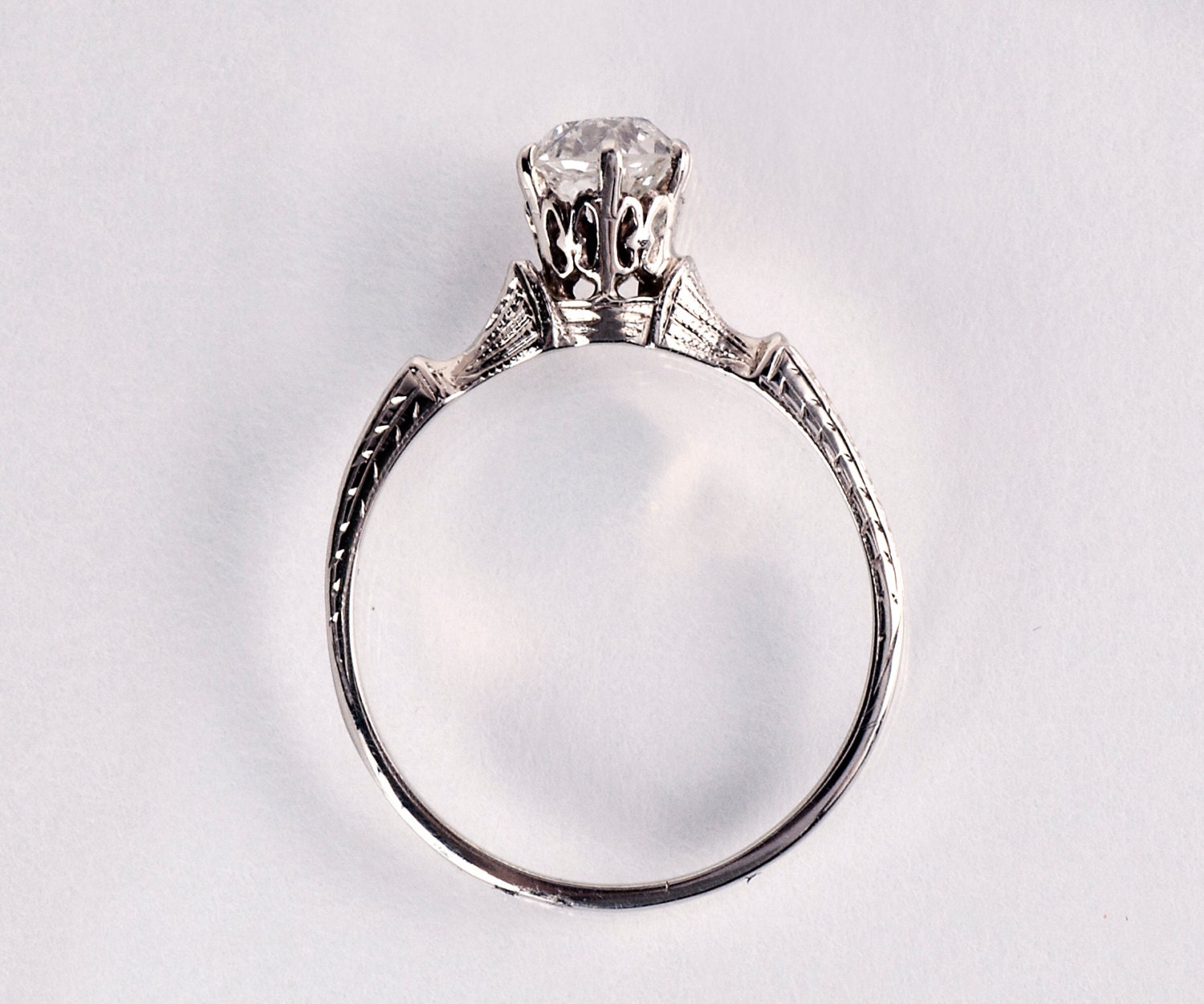 Antique Engagement Ring Antique Edwardian 14K White Gold | Etsy
