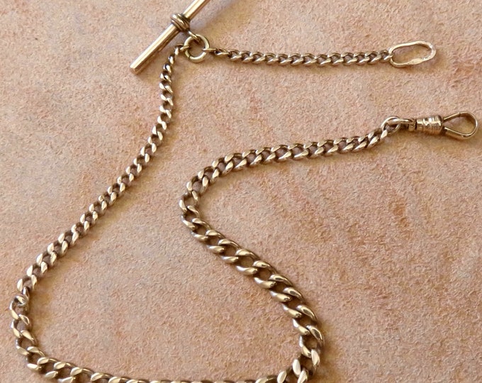 Victorian 9k Solid Rose Gold Graduated Links English Pocket Watch Chain ...