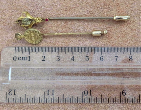 1890-1910 Victorian Era Stick Pins, Scarf Pins, Tie P… - Gem