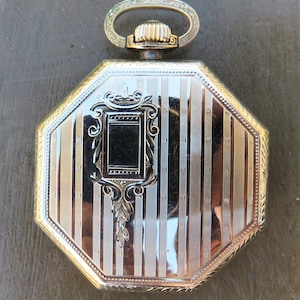 1928 Elgin 14k White Gold Octagon Pocket Watch, Serviced & Accurate - Etsy