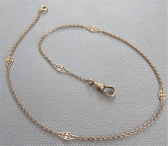 Edwardian Rose Gold Filled Stylish Watch Chain, Neckl… - Gem