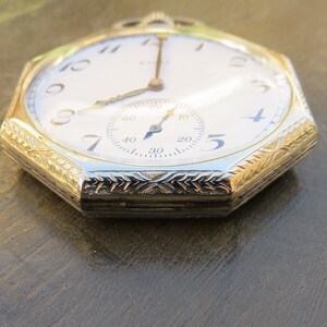 1928 Elgin 14k White Gold Octagon Pocket Watch, Serviced & Accurate - Etsy