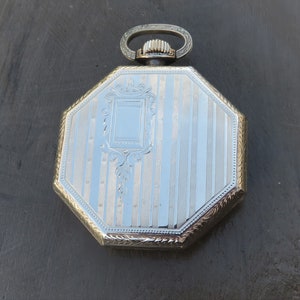 1928 Elgin 14k White Gold Octagon Pocket Watch, Serviced & Accurate - Etsy