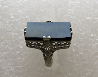 Large Rectangular Onyx Ring - Etsy