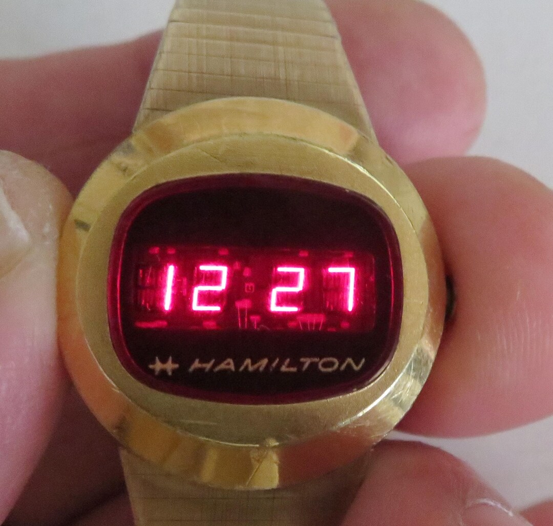 1970s Hamilton RED, LED Ladies Watch With Day and Date Indicator, Very ...