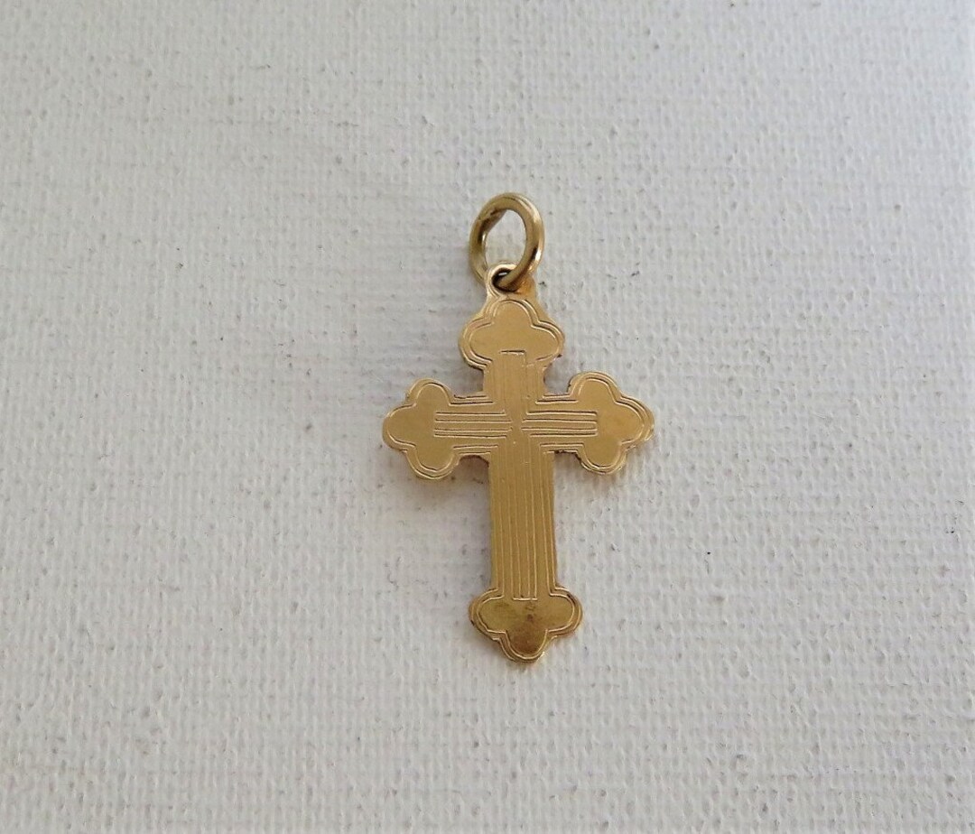 Antique 18K Solid Rose Gold Fancy Design Unisex Cross Pendant - Etsy