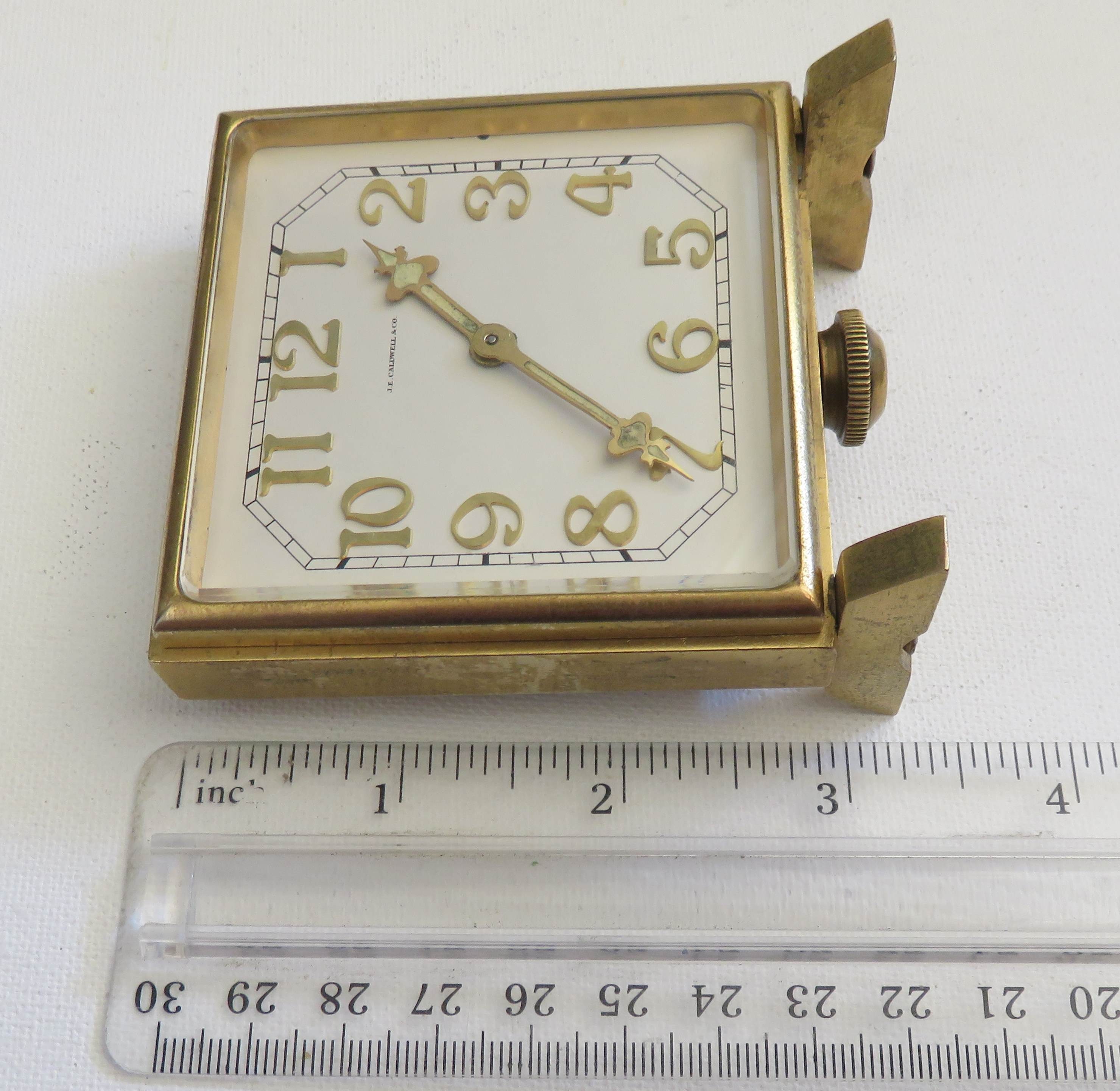 Very Rare: J.E. Caldwell Double Sided Dial Desk, Table Clock Keeps ...