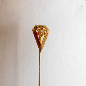 Victorian 10K Buttercup Diamond Stick Pin - Etsy
