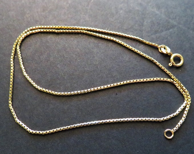 14K Italy Yellow Gold Box Chain Necklace, 16 Inches, 4.1 Grams in ...