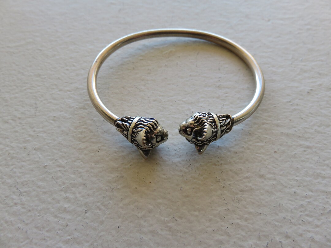 Antique Marked DK Sterling daniel Kirkes Silversmith Cat Motif Cuff ...