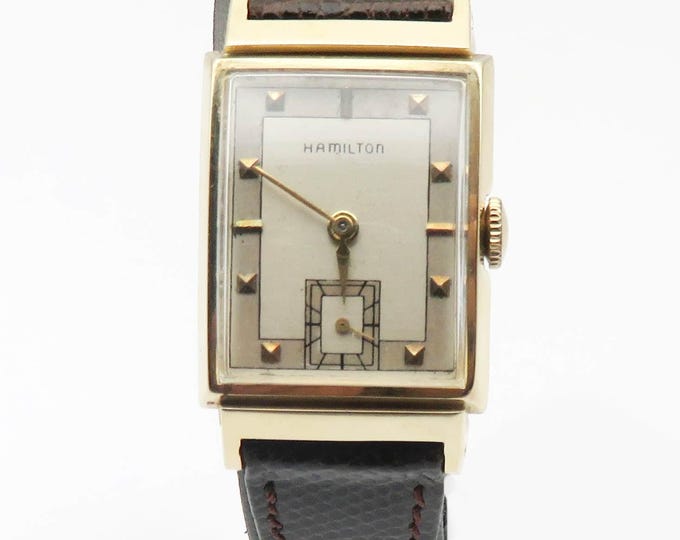 1950s Hamilton USA 14K Solid Gold "keith Model" Men Wristwatch, Just ...