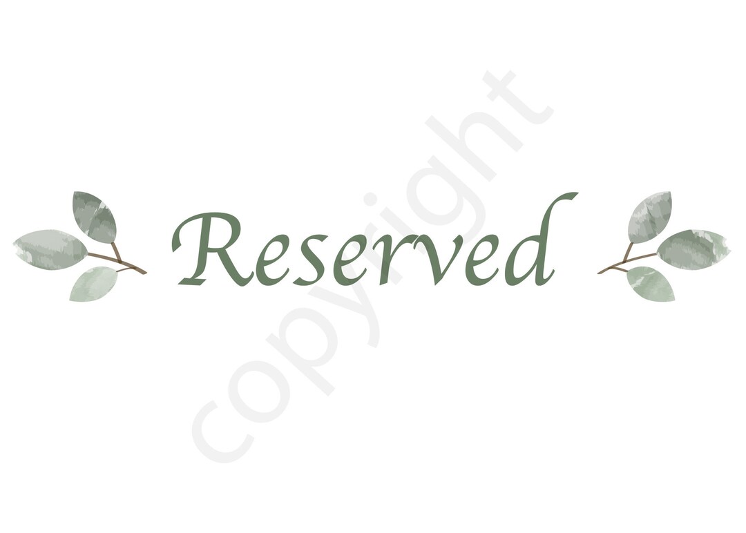 Wedding Reserved Printable Sign - Etsy