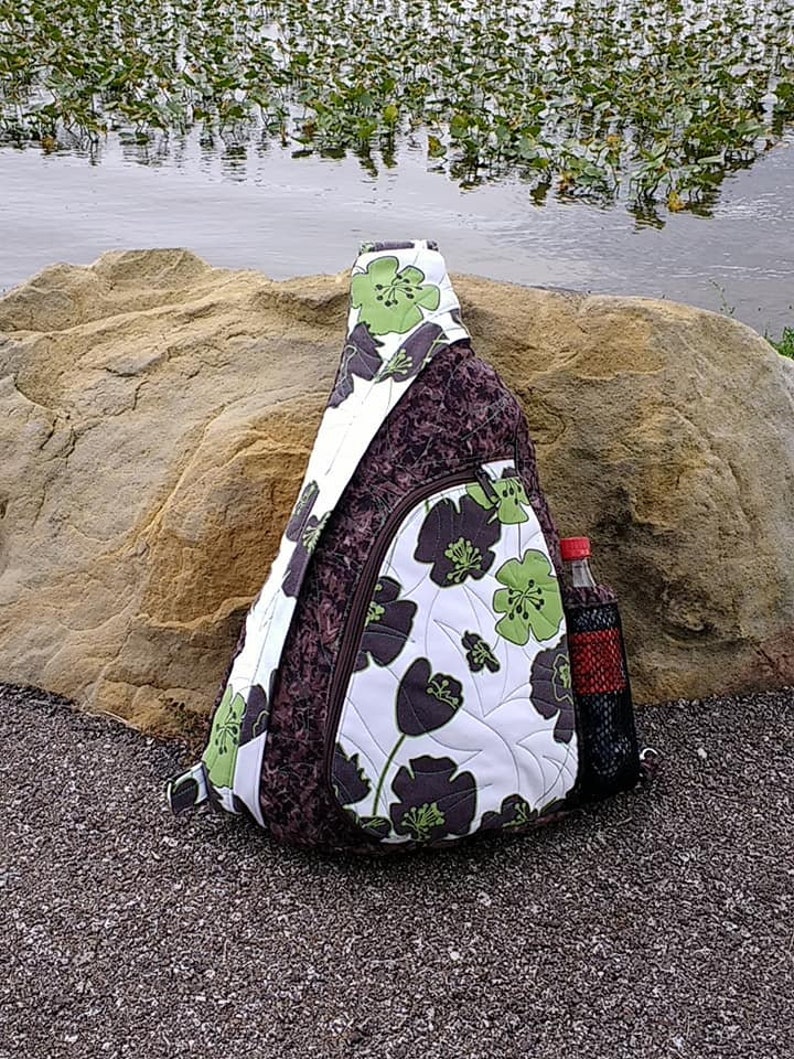 Upcycled Floral QUILTED Sling Backpack Crossbody Bag Loads - Etsy