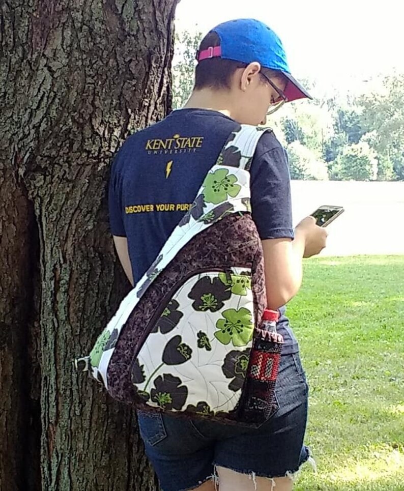 Upcycled Floral QUILTED Sling Backpack Crossbody Bag Loads - Etsy