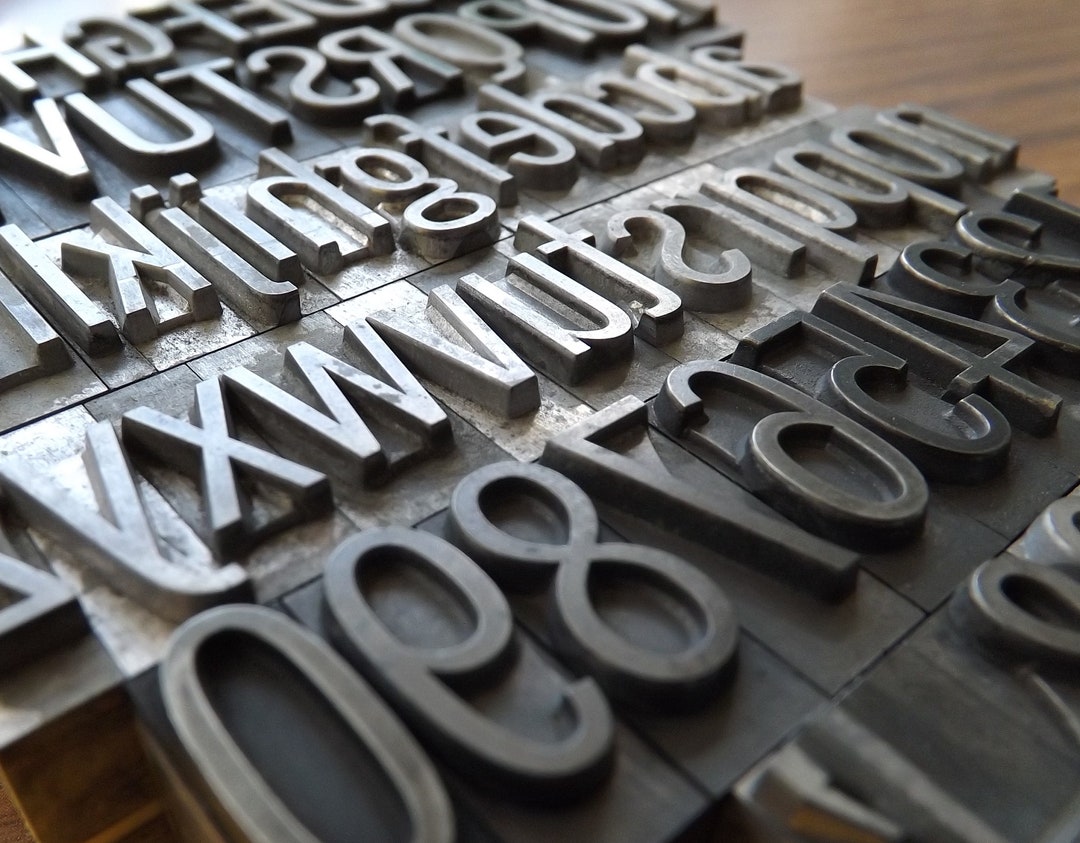 RECORD GOTHIC Cond 66 Pt (17mm) Vintage Letterpress ULC Alpha Set ...