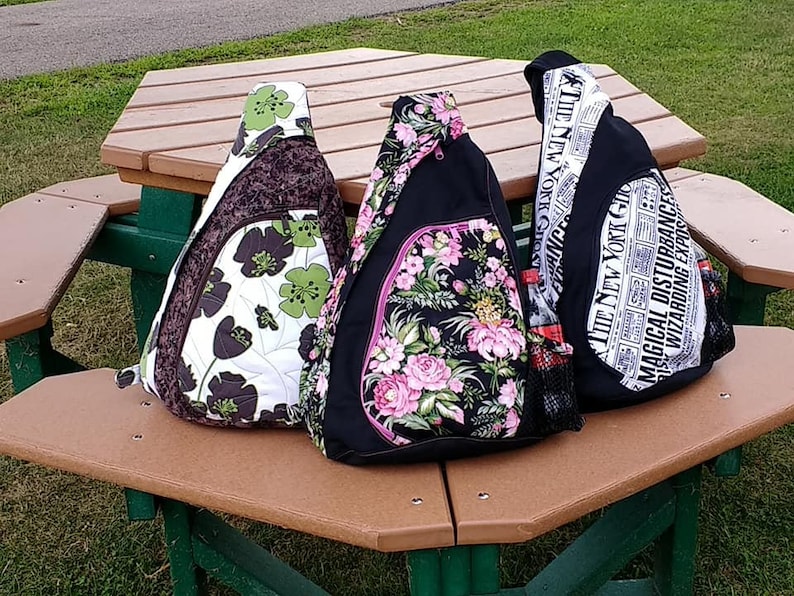Upcycled Floral QUILTED Sling Backpack Crossbody Bag Loads - Etsy