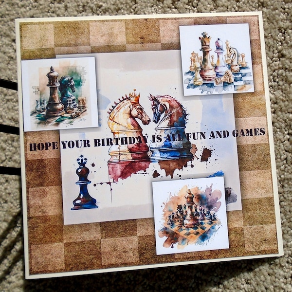 Chess Themed Birthday Card - Etsy