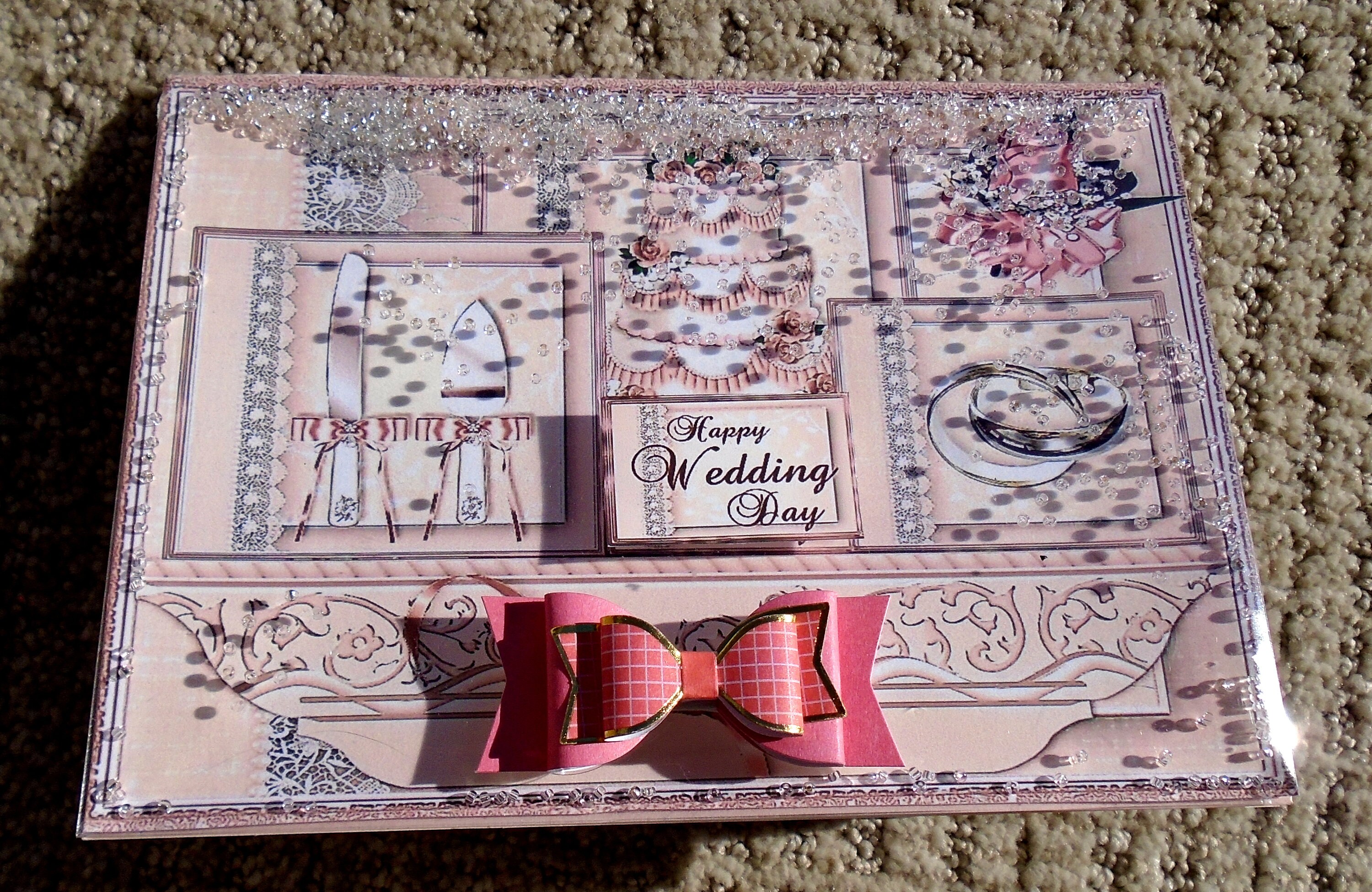 Paper & Party Supplies Wedding Shaker Box Handmade 3D Greeting Card ...