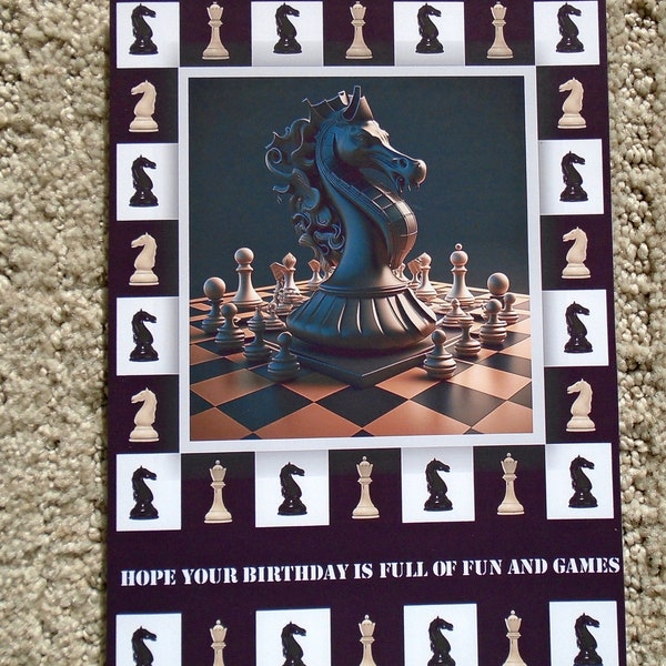 Chess Themed Birthday Card - Etsy