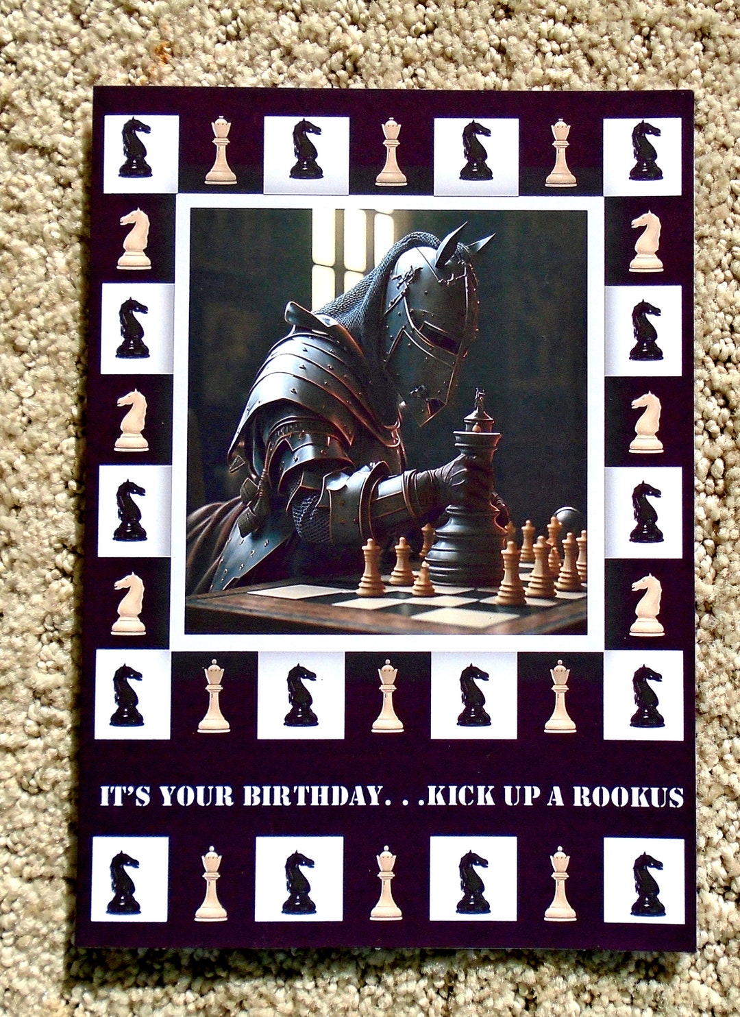 Birthday Masculine Themed Handmade Greeting Card Chess Game - Etsy