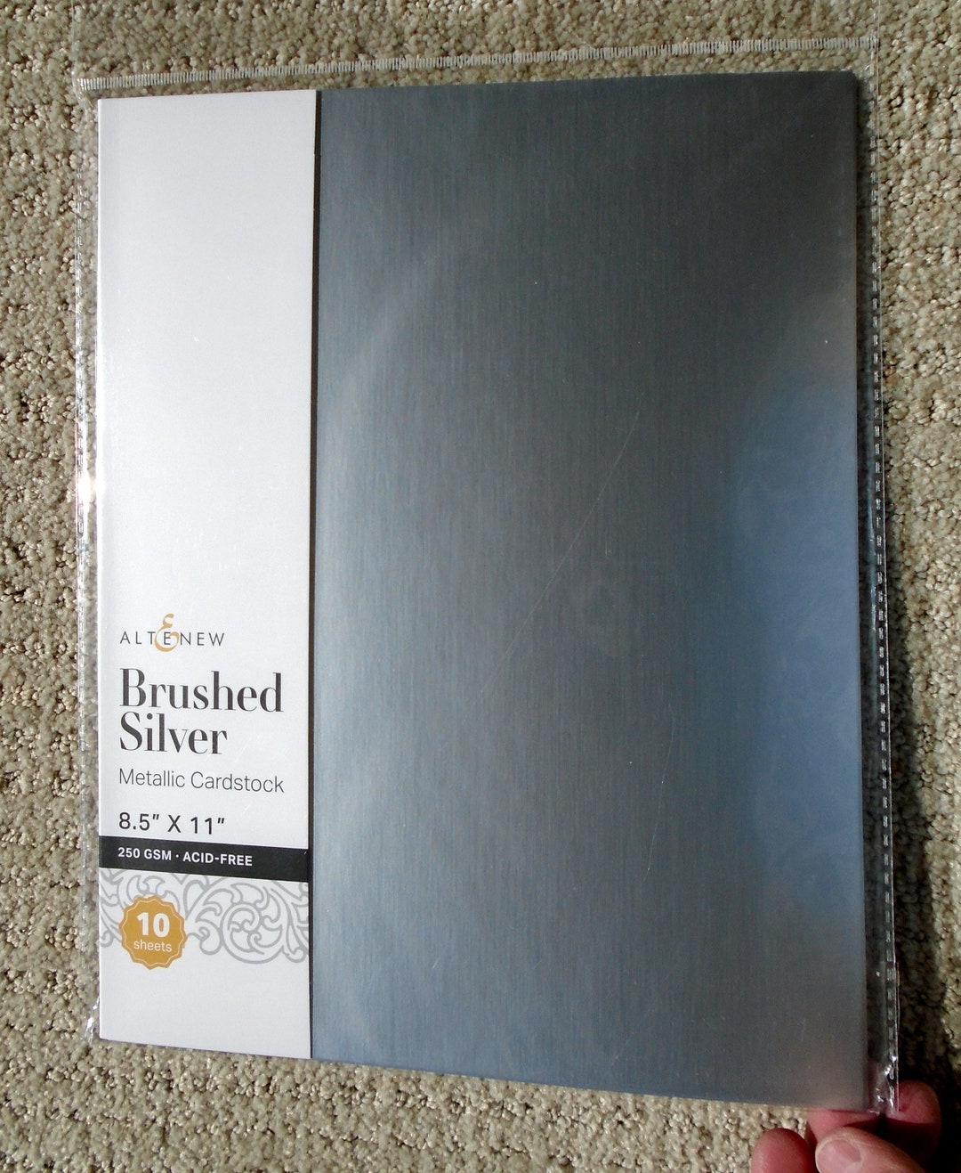 Metallic Cardstock in Brushed Silver 8 1/2 X 11 Cardstock - Etsy