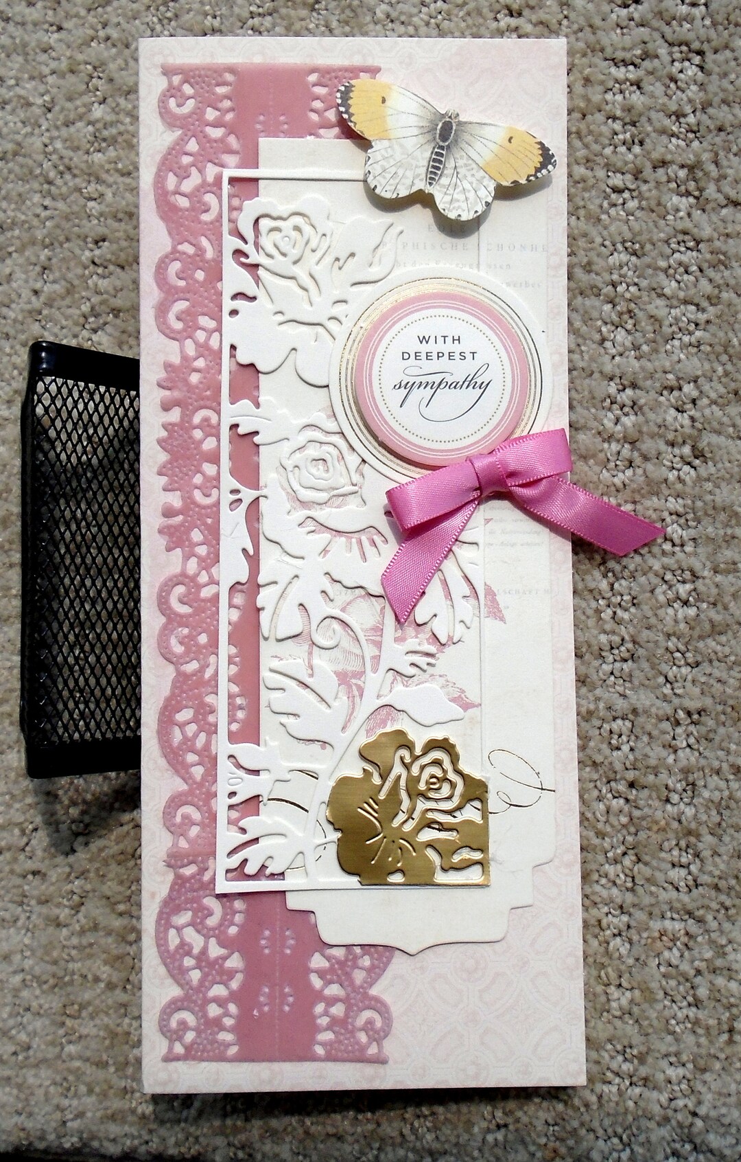 Sympathy Greeting Card With Die Cuts and Vellum Paper - Etsy