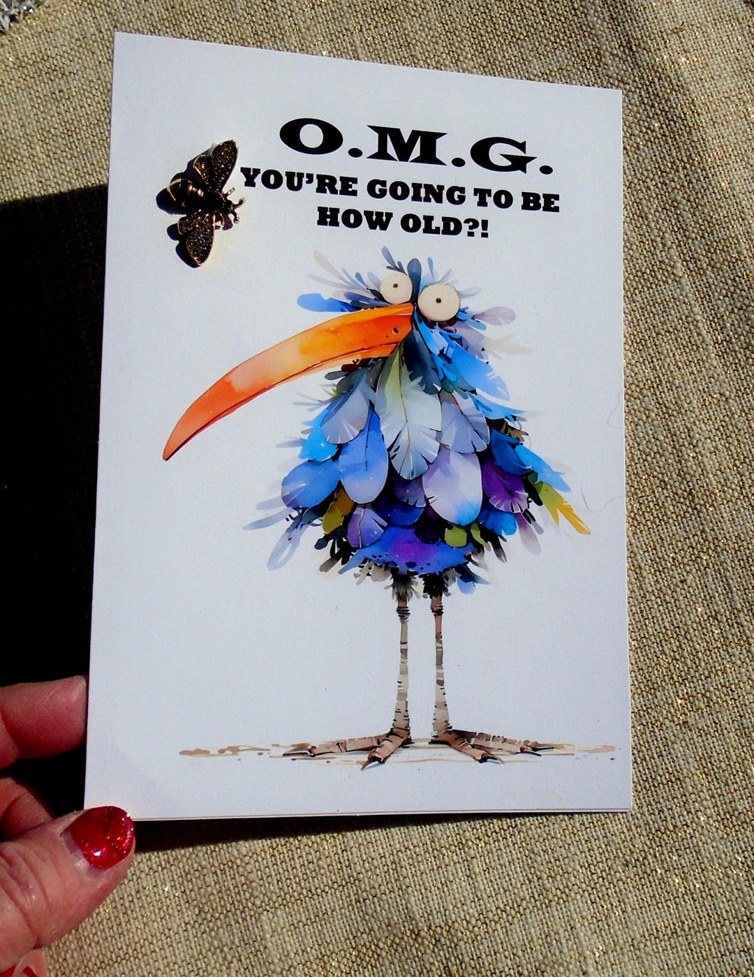 Whimsical Birthday Handmade Greeting Card With Digital Artwork - Etsy