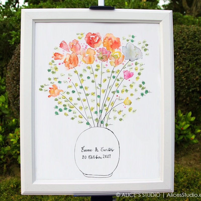 Fingerprint Guest Book Wedding - Etsy