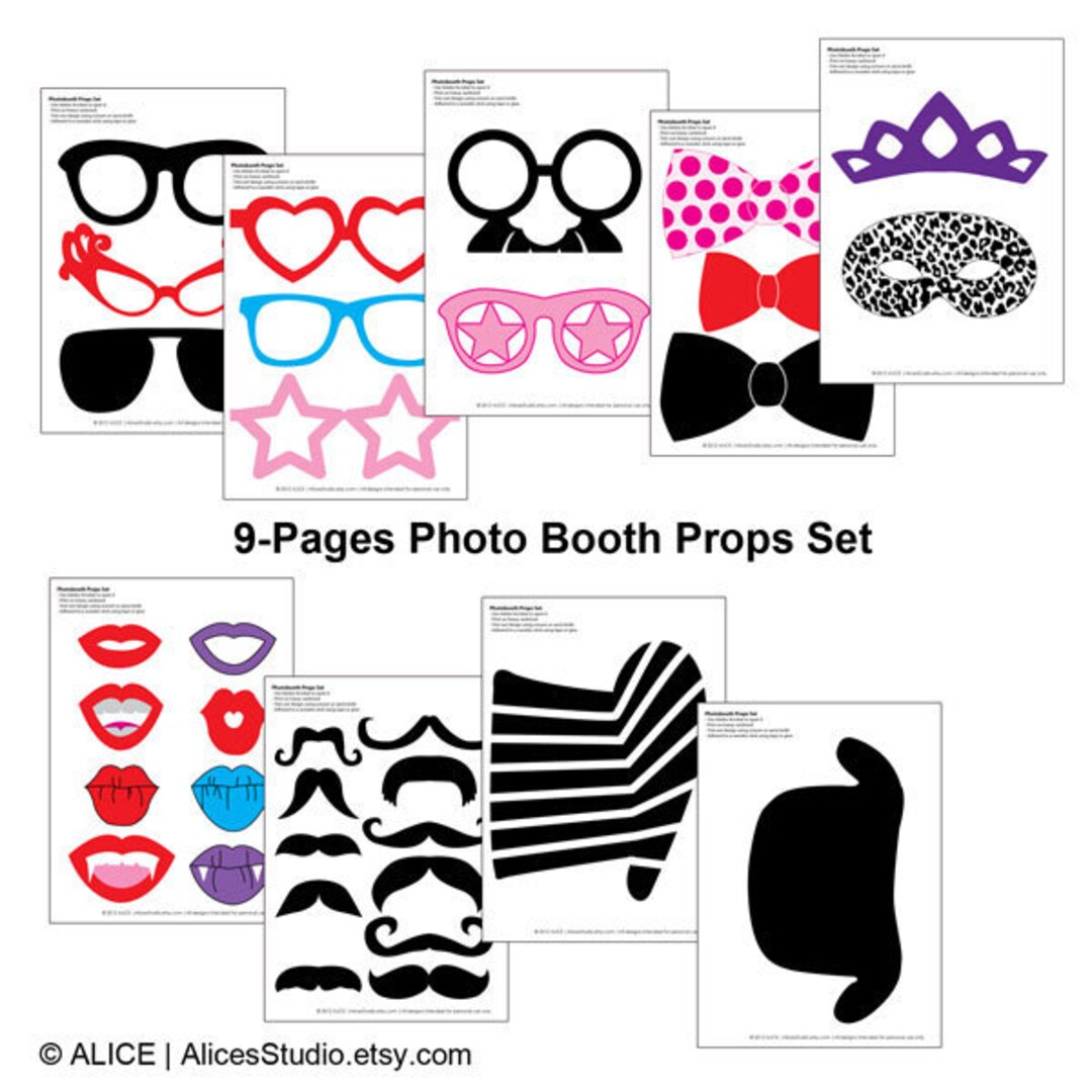 DIY Printable Photo Booth Props Set (34 Pcs) - DIY Party Printable ...