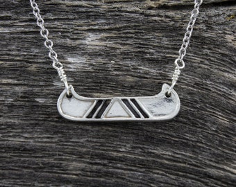 Paddle on - Sterling Silver Canoe Paddle Necklace - Etsy
