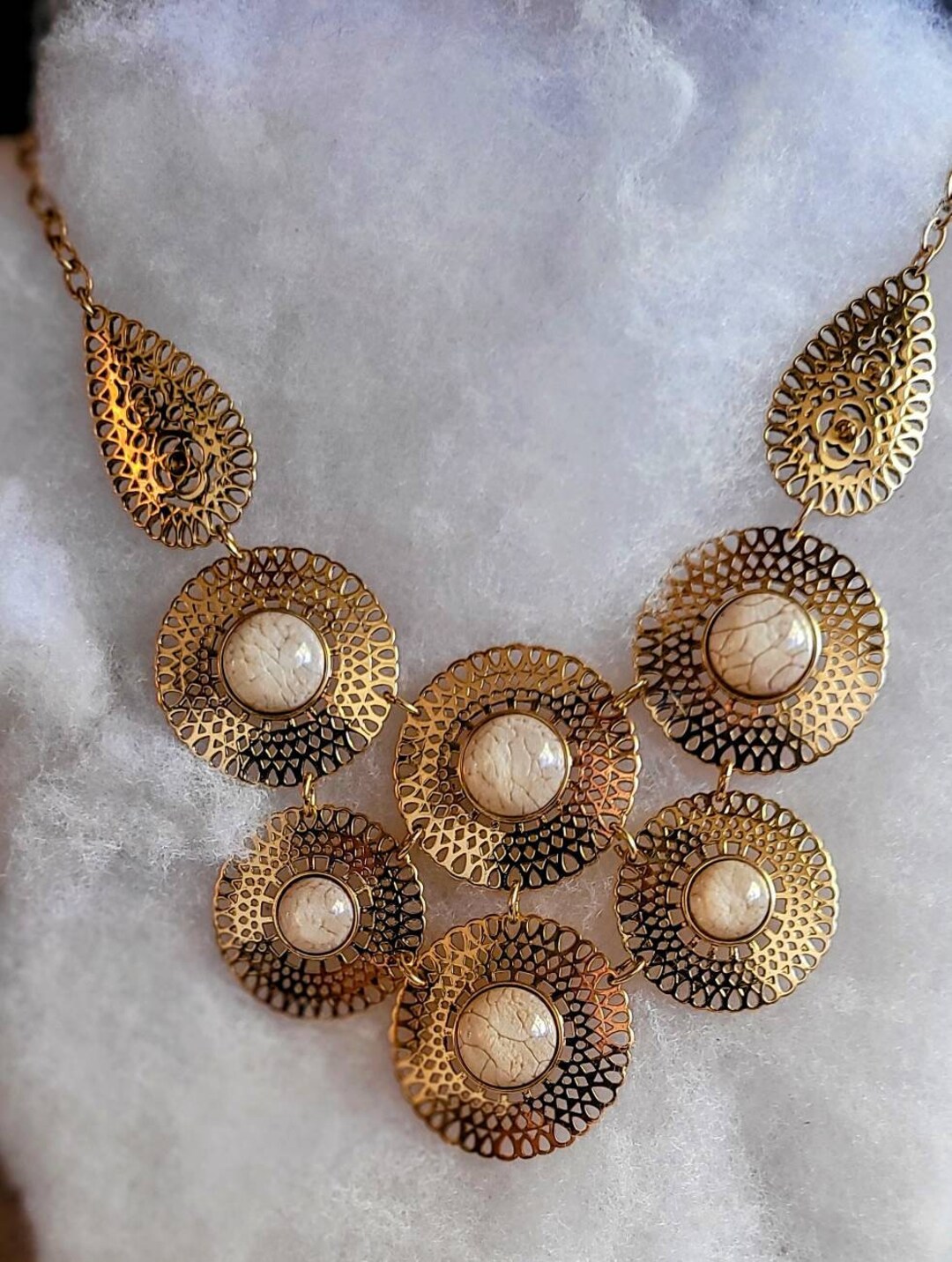 Golden Bib Necklace - Etsy