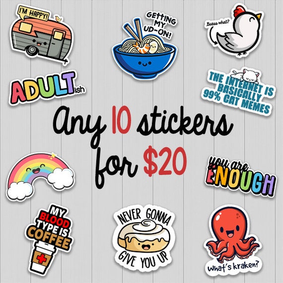 Pick Any 10 Stickers - Etsy