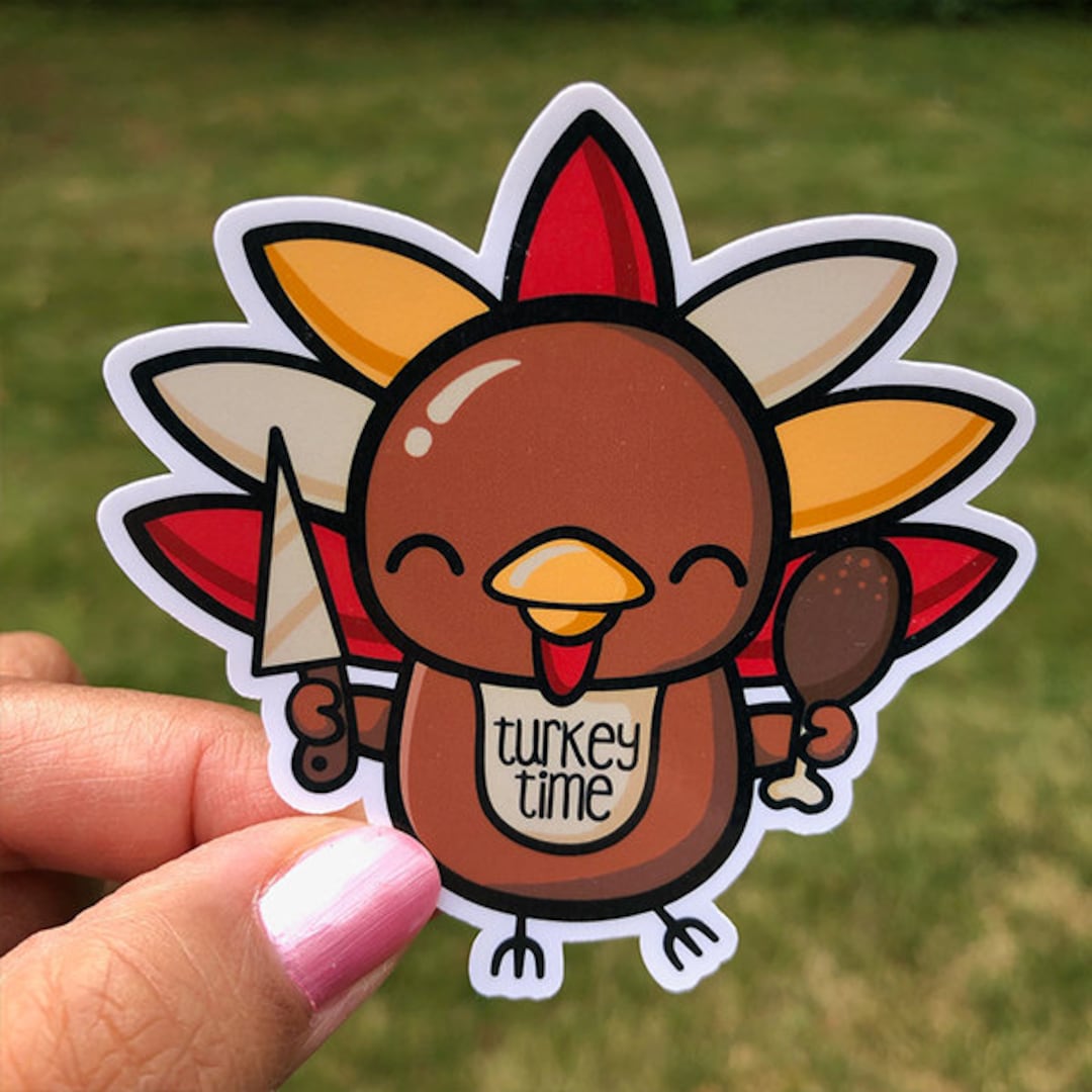 Cute Thanksgiving Turkey Sticker - Etsy