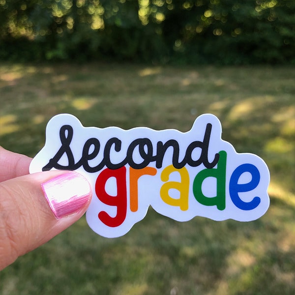 Second Grade Teacher Vinyl Sticker - Etsy