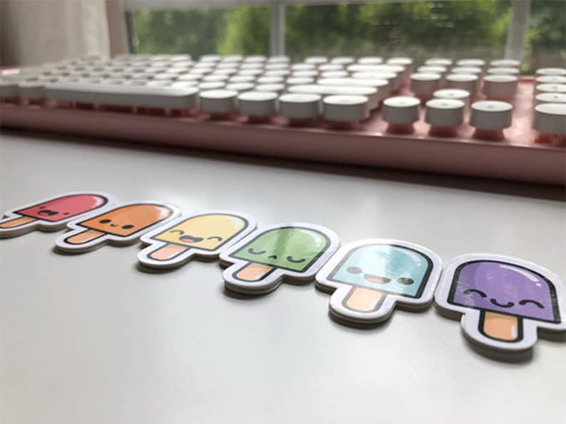 Rainbow Popsicles 6 Mini Sticker Set - Etsy