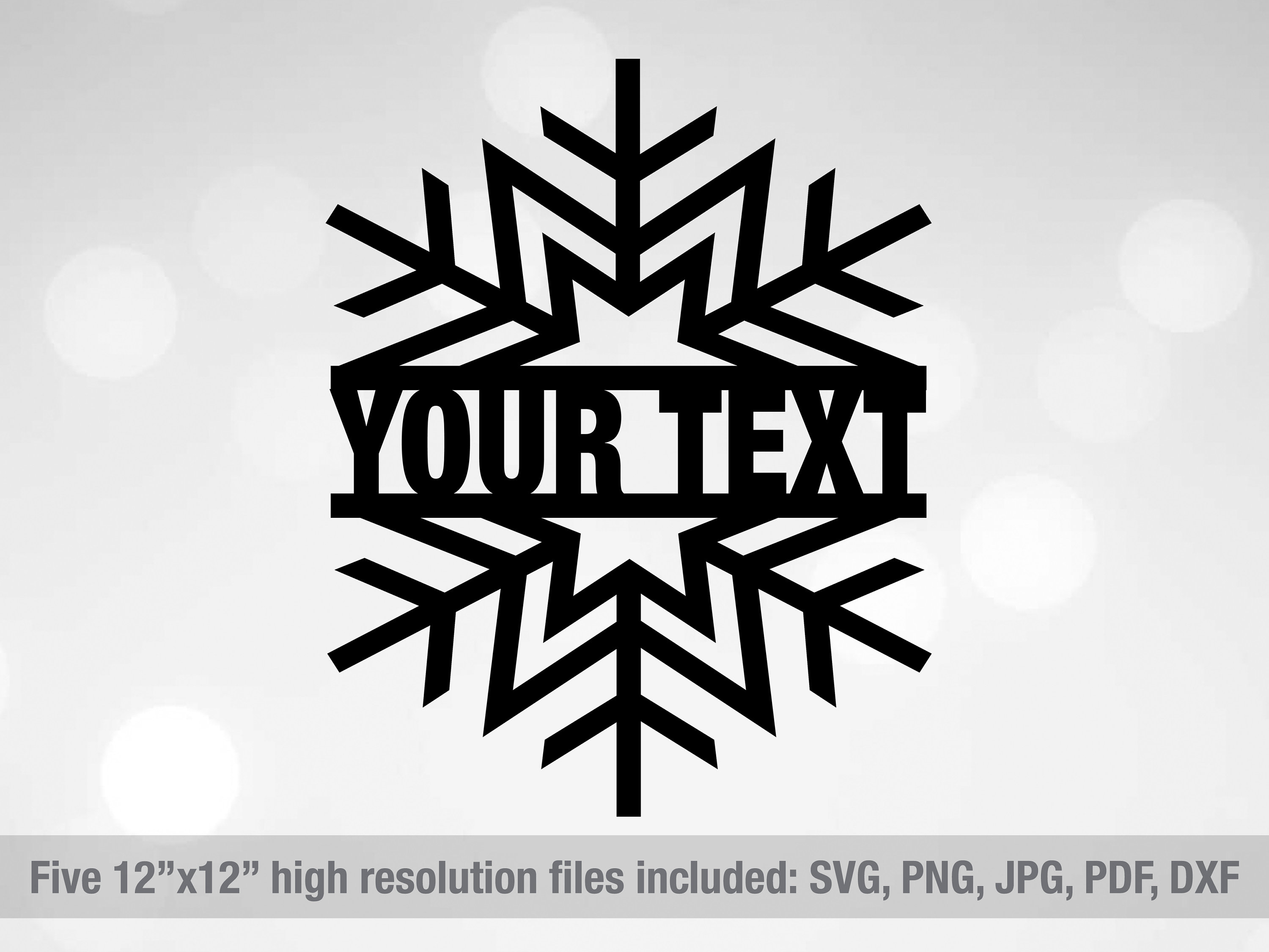 Split Snowflake Cut File, Custom Name Snowflake Print Files, Christmas ...