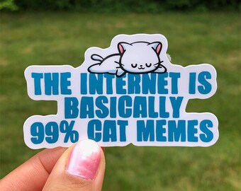 Buffering Cat Meme Sticker Cat Meme Sticker Loading Cat - Etsy