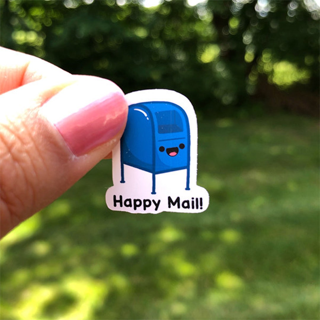 Kawaii Mailbox Mini Happy Mail Stickers | 48 1-inch Stickers per Pack ...