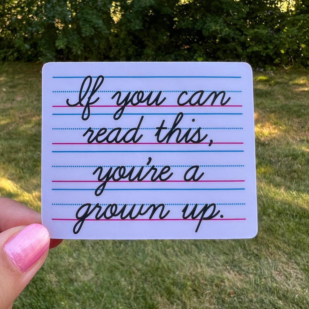 Adult Cursive Handwriting Sticker - Etsy
