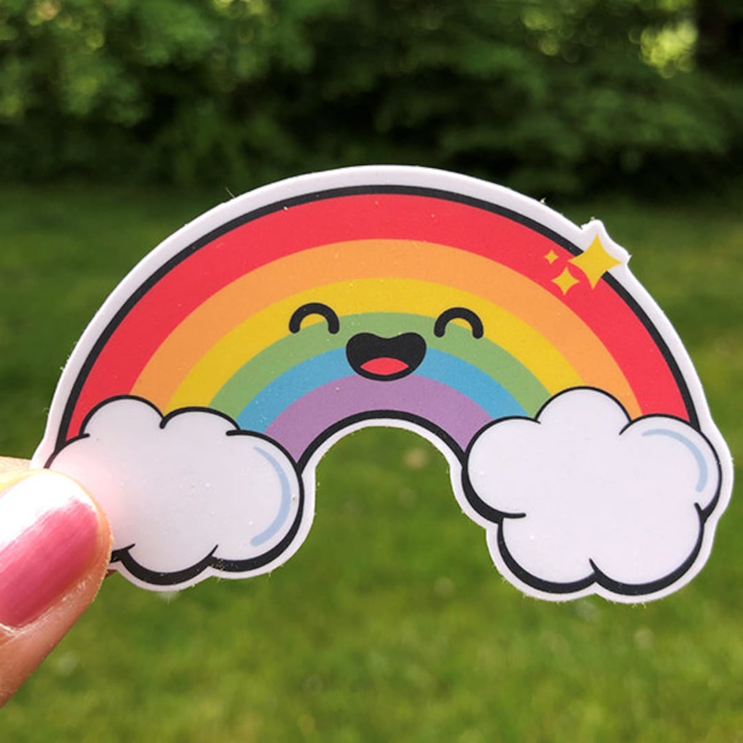 Kawaii Rainbow Sticker - Etsy